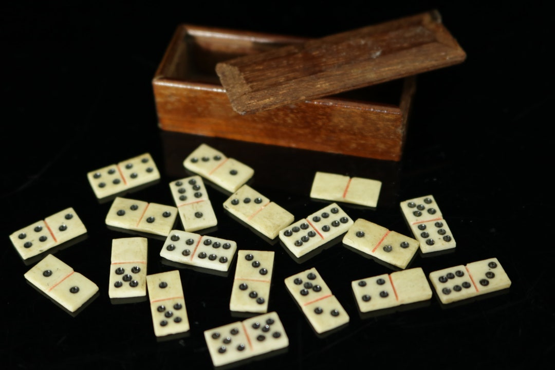 Super Rare Miniature DOMINOES Game, Collectible Antique Toy, Heavy ...