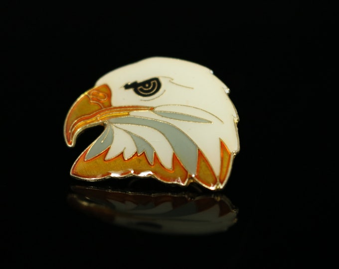 Vintage LOGO PIN Badge EAGLE White Eagle Head Enamel Pin - Etsy