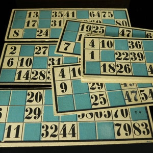 Antique LOTTO Table Game, in Collectible Condition, With 12 Boards and ...