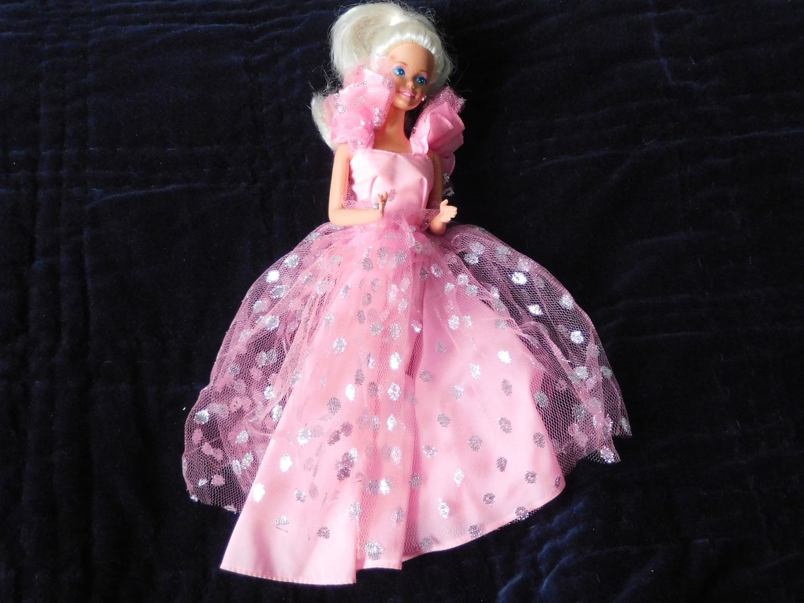 Vintage Toys Collectible BARBIE Doll With Pink Silver Dress - Etsy