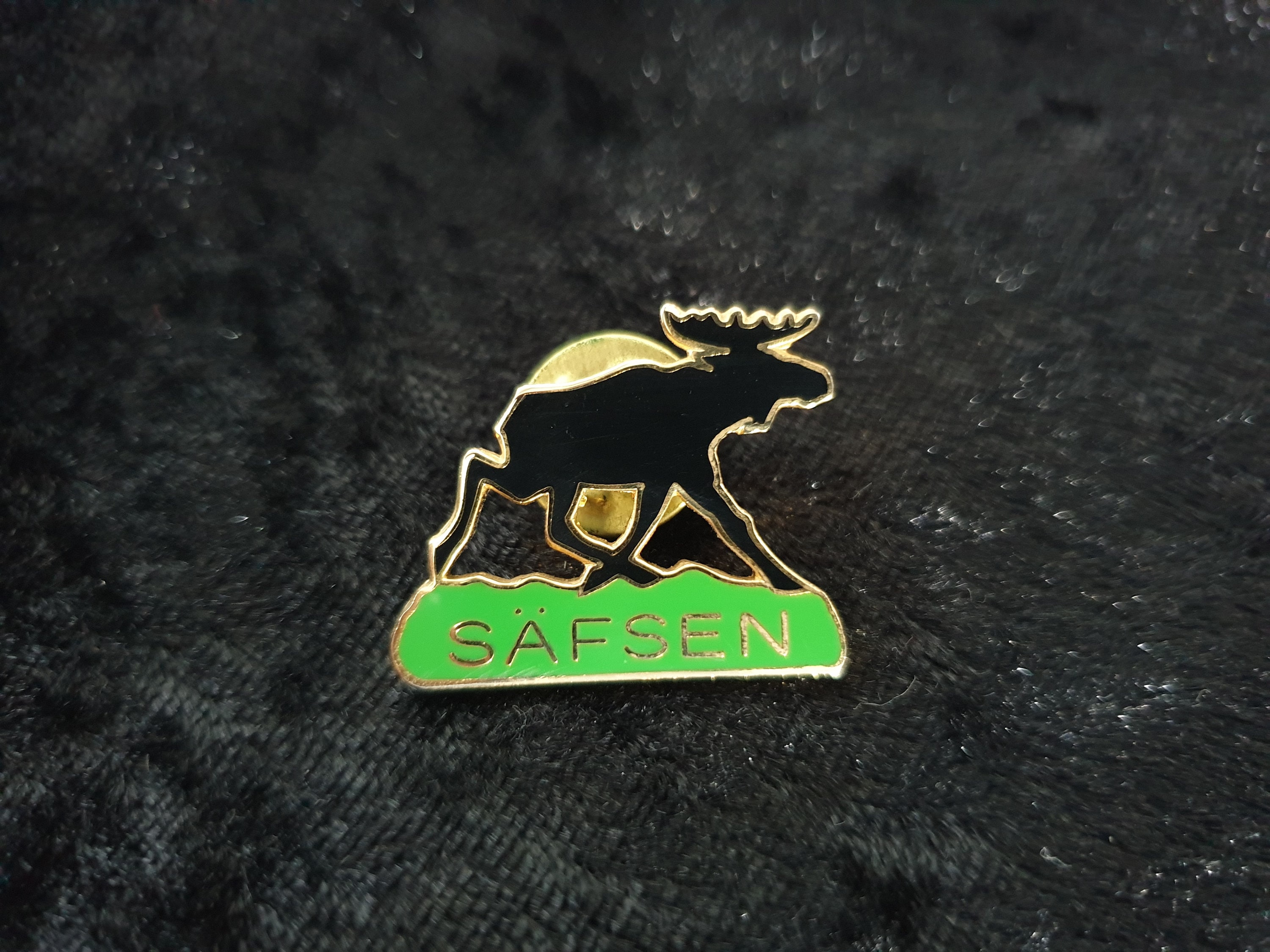 Vintage Moose Pin, Original Säfsen Ski Resort Pin, Promotion Badge 1970 ...