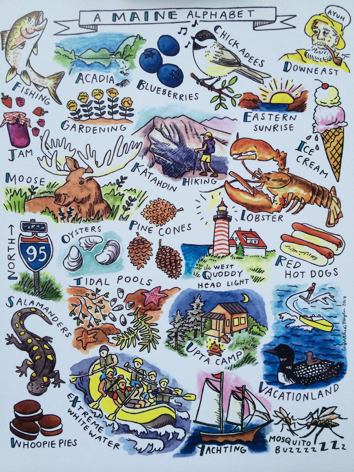 Maine Alphabet Print - Etsy