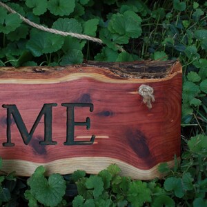 WELCOME Hand Carved Live Edge Wooden Sign — Eastern Red Cedar - Etsy