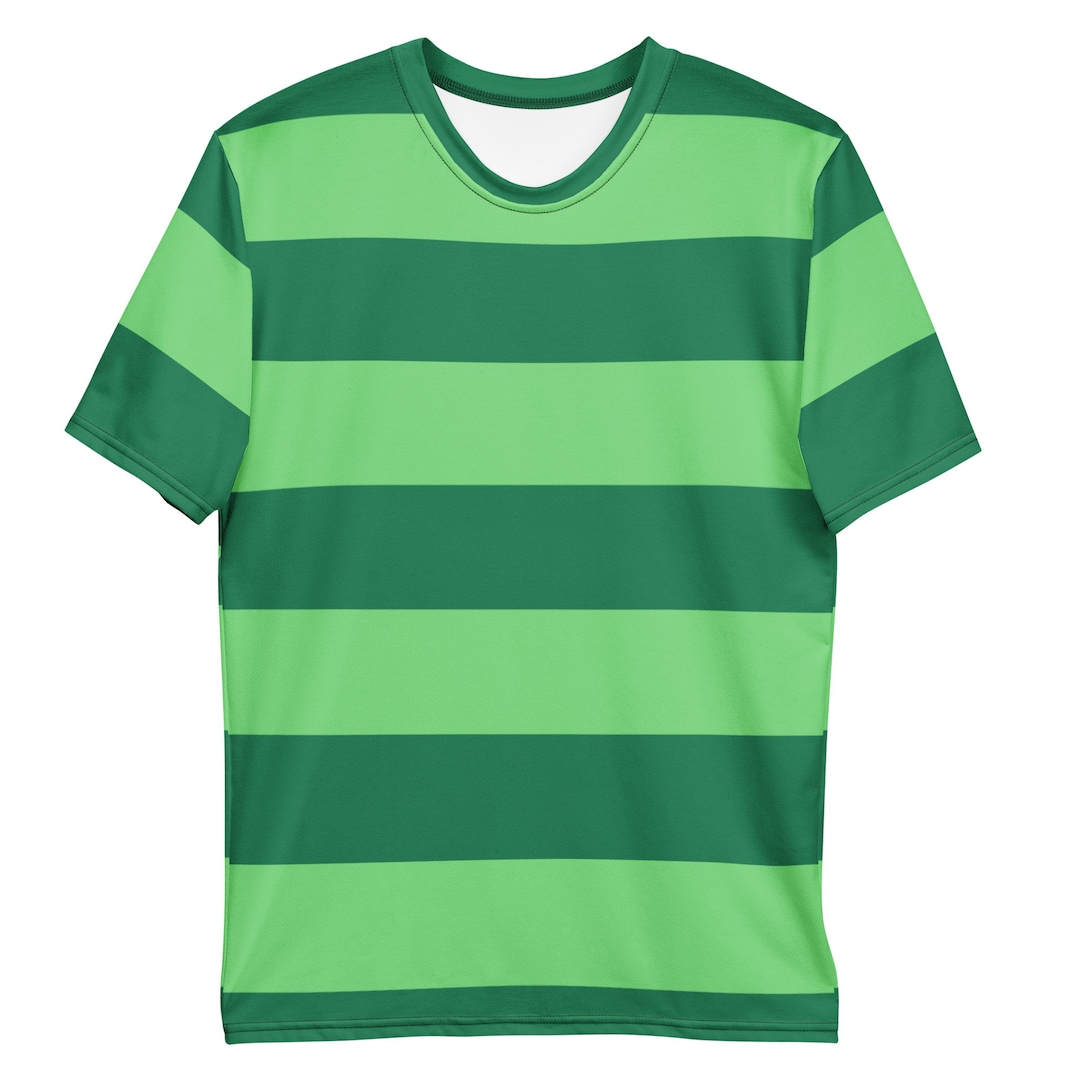 Short Sleeve Green Striped T Shirt Etsy
