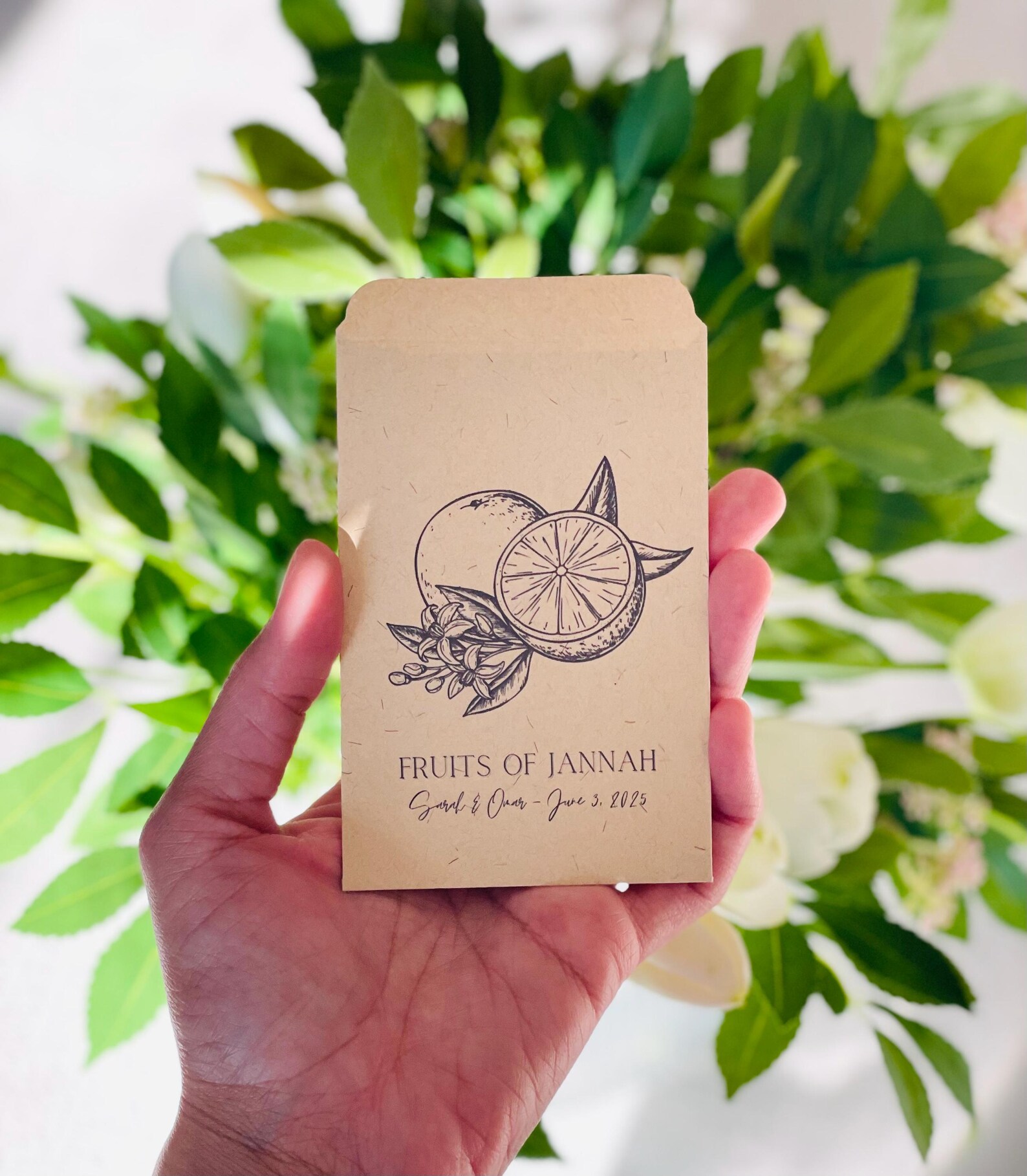 Custom Personalized Seed Packets for Wedding With Seeds, Fruit Tree ...