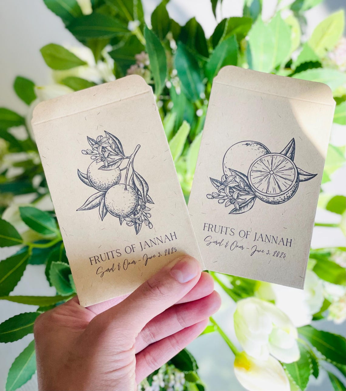 Custom Personalized Seed Packets for Wedding With Seeds, Fruit Tree ...