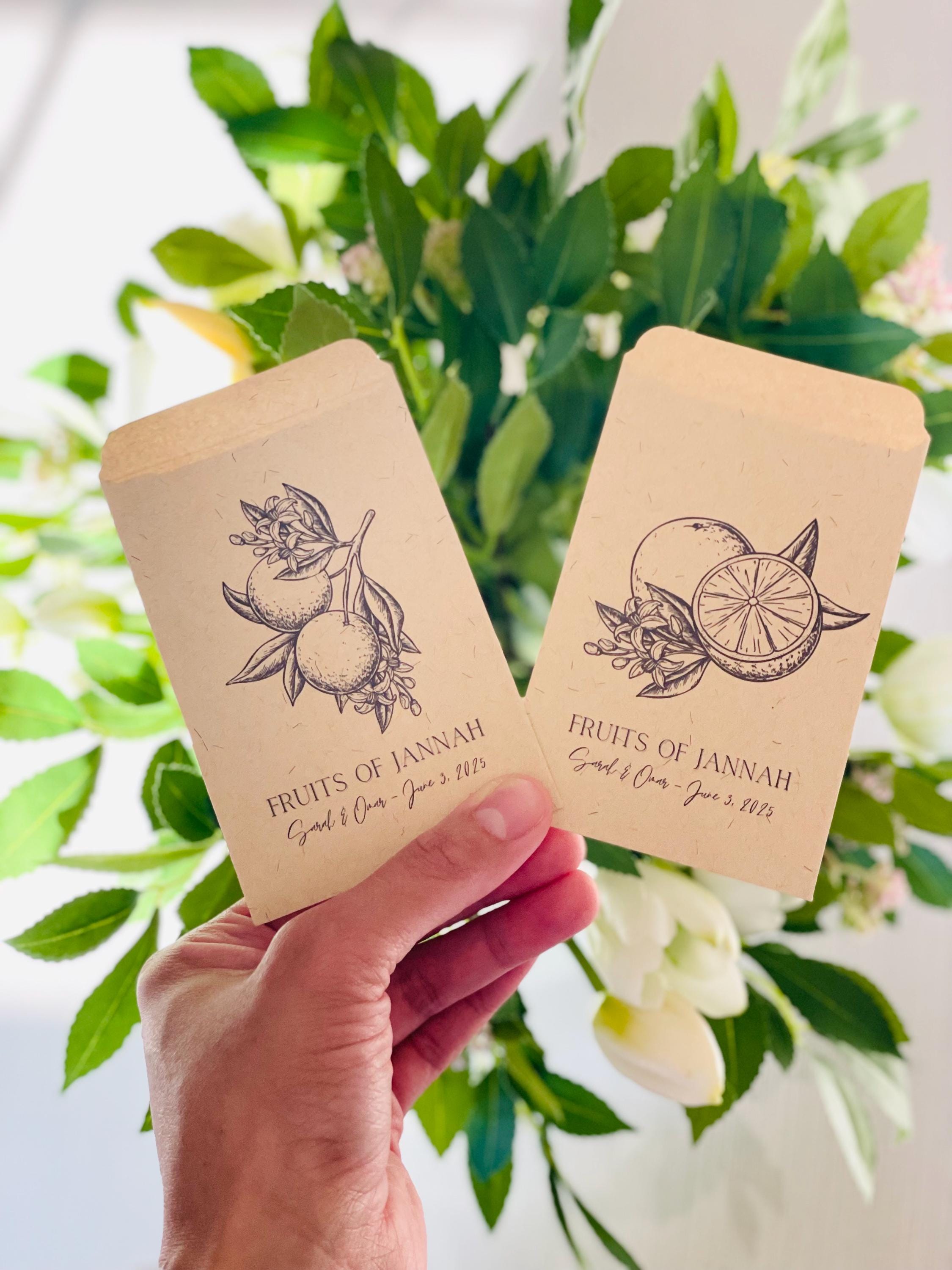 Custom Personalized Seed Packets for Wedding With Seeds, Fruit Tree ...