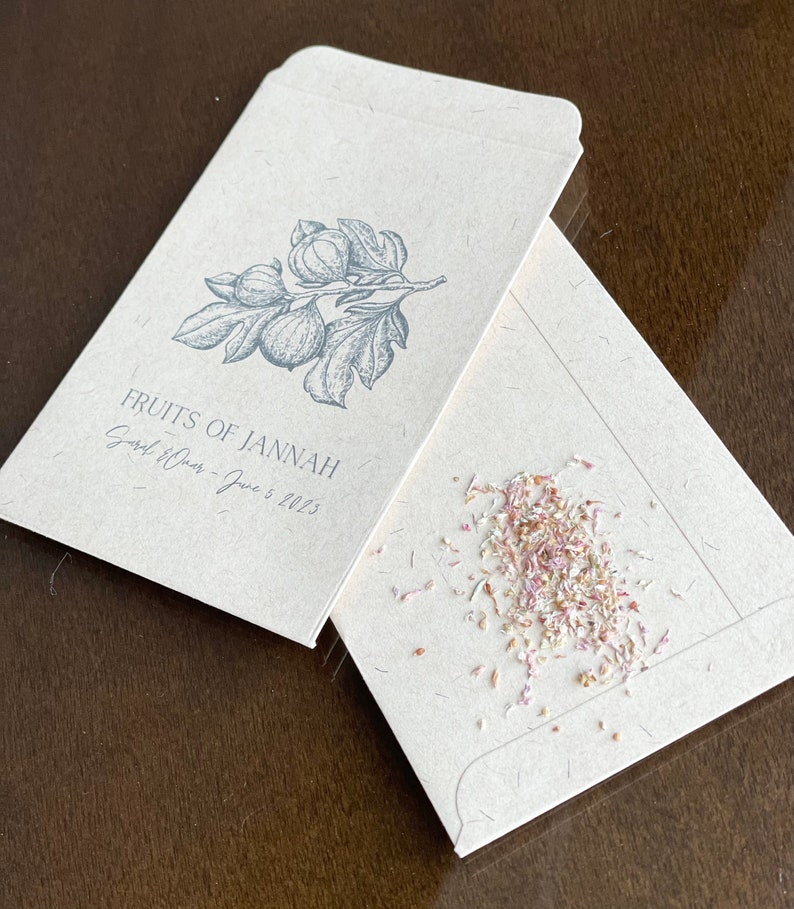 Custom Personalized Seed Packets for Wedding With Seeds, Fruit Tree ...