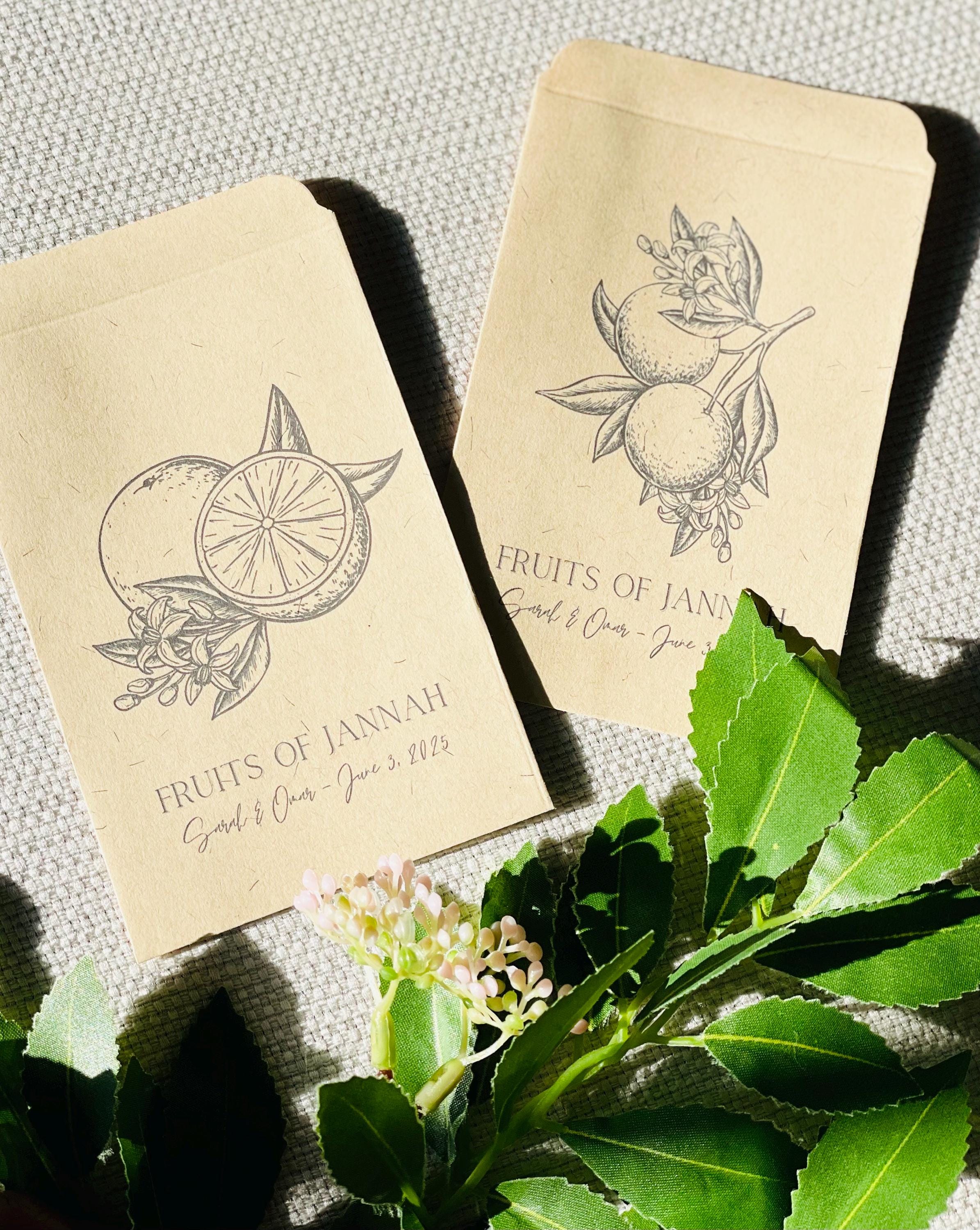 Custom Personalized Seed Packets for Wedding With Seeds, Fruit Tree ...