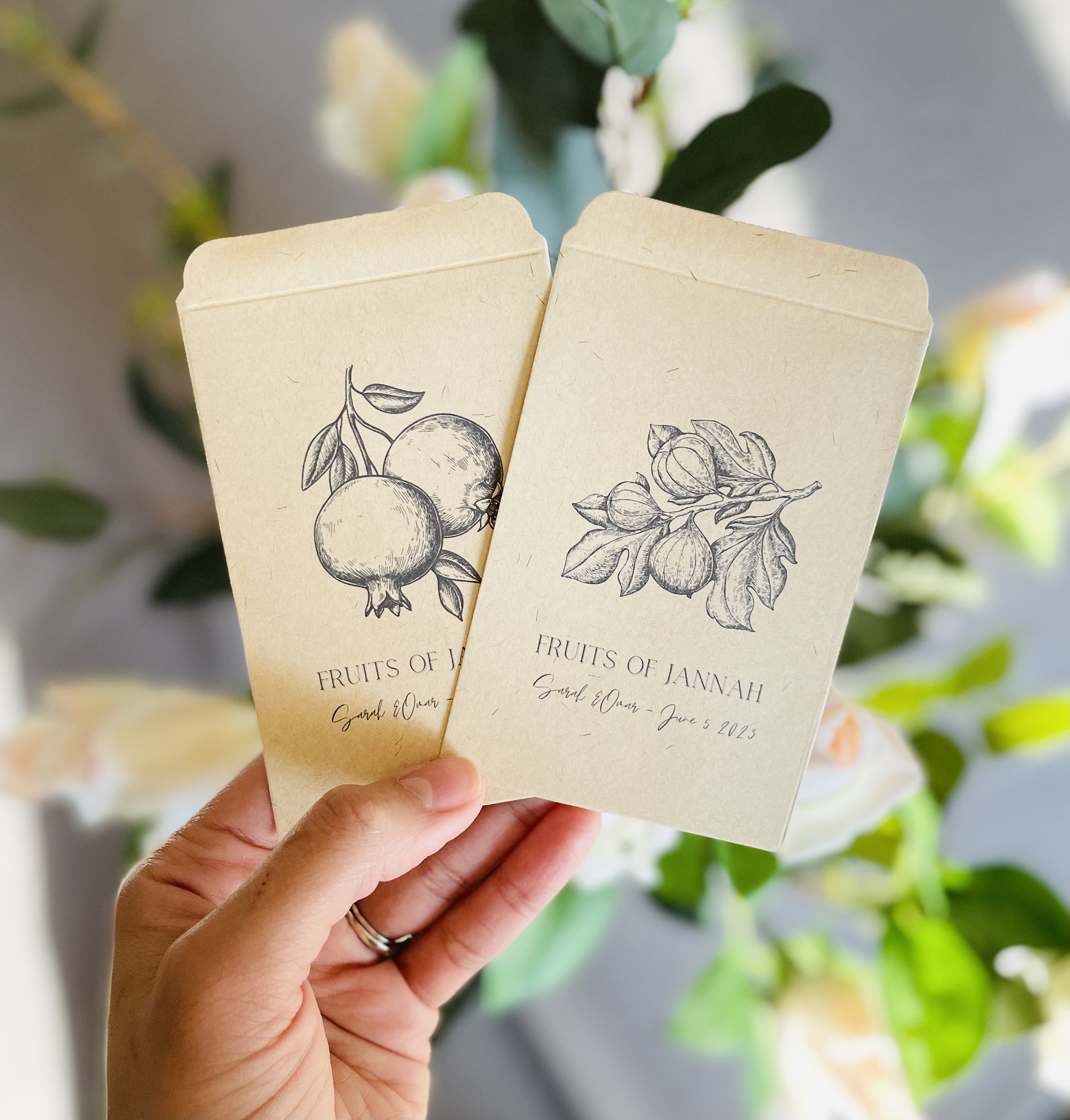 Custom Personalized Seed Packets for Wedding With Seeds, Fruit Tree ...