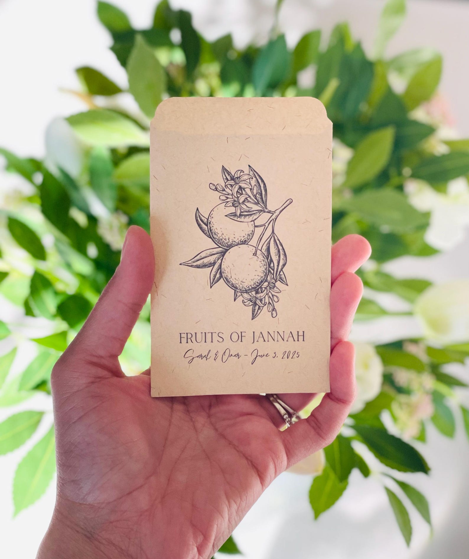 Custom Personalized Seed Packets for Wedding With Seeds, Fruit Tree ...