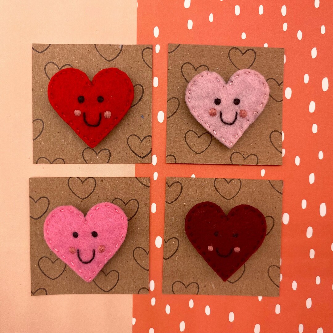 Felt Heart Magnet Felt Magnets, Embroidered Heart, Fridge Magnet, Felt ...