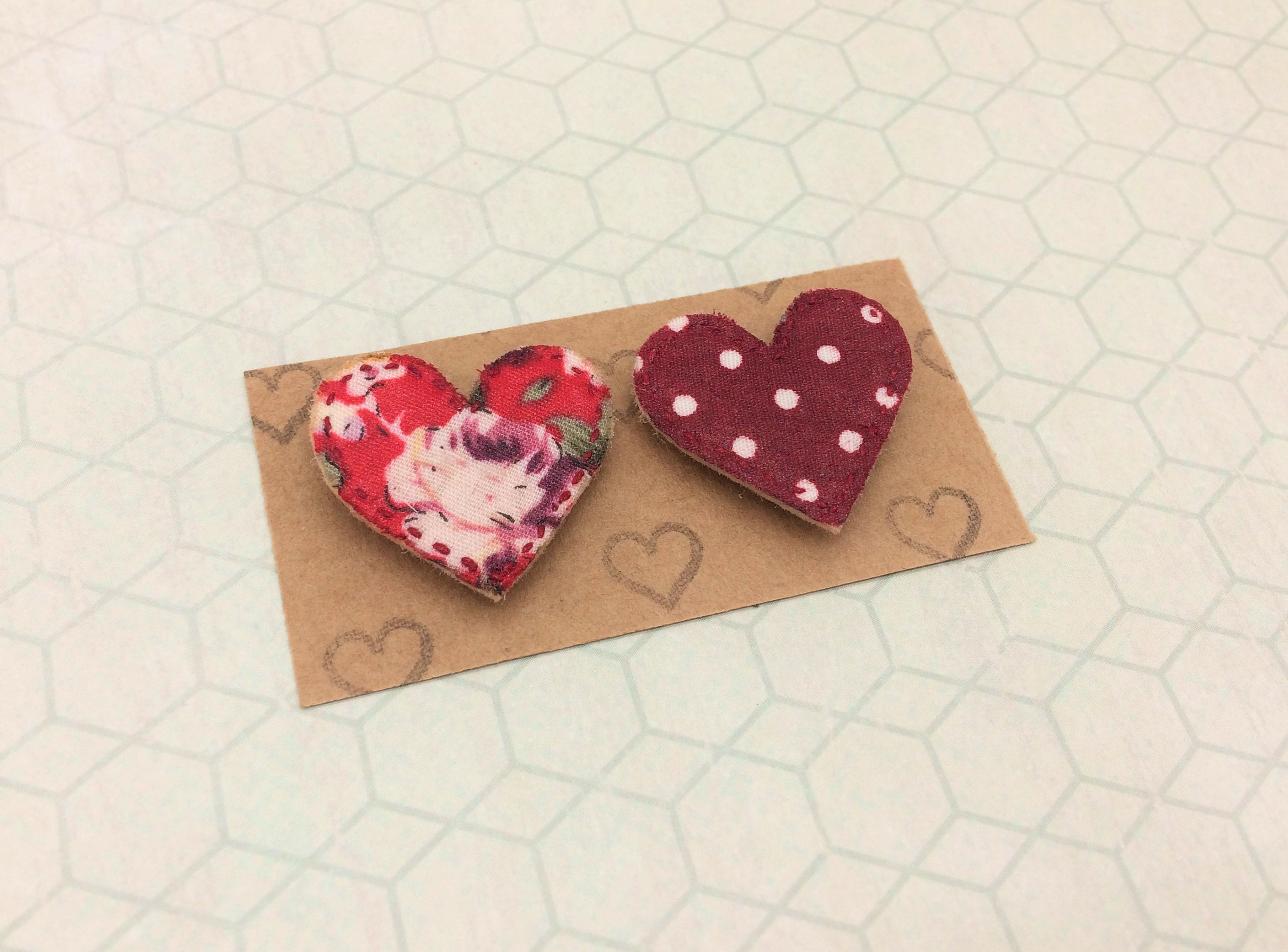 Heart Magnets Set of 2 Patterned Heart Magnets Fun Magnets | Etsy