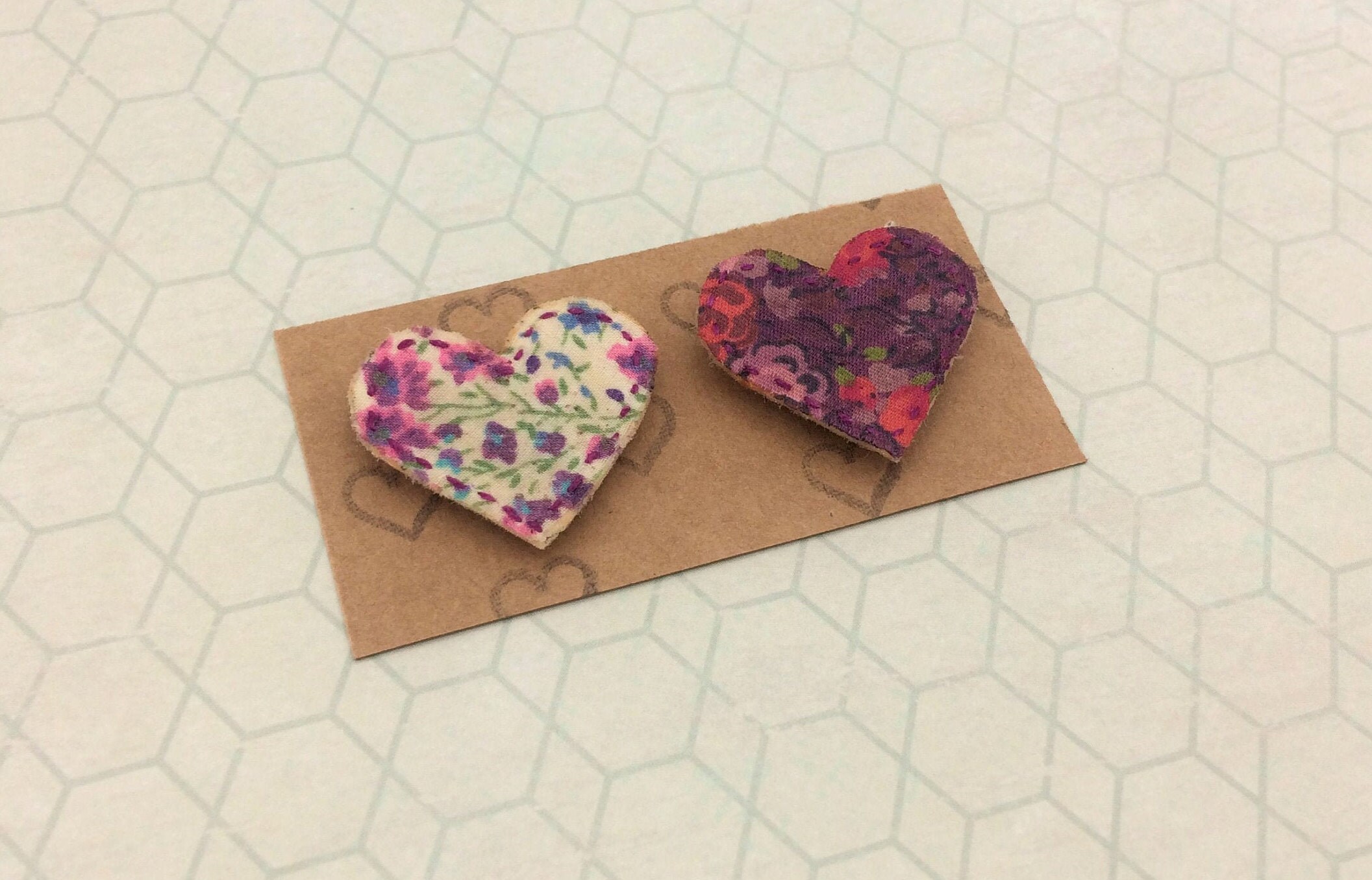 Heart Magnets Set of 2 Patterned Heart Magnets Fun Magnets | Etsy