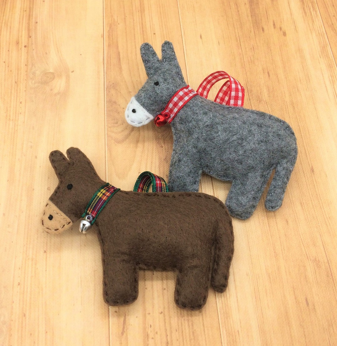 Felt Donkey Christmas Ornament: Handmade Festive Decoration - Etsy