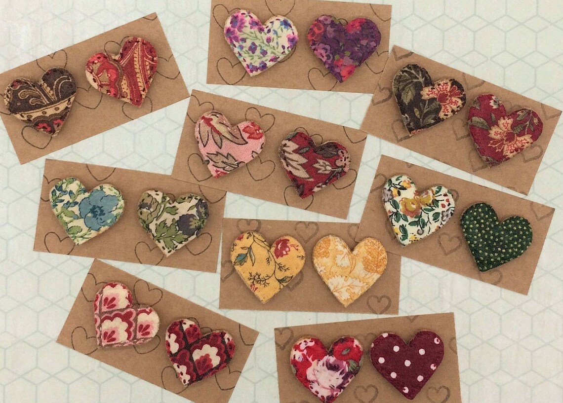 Heart Magnets Set of 2 Patterned Heart Magnets Fun Magnets | Etsy