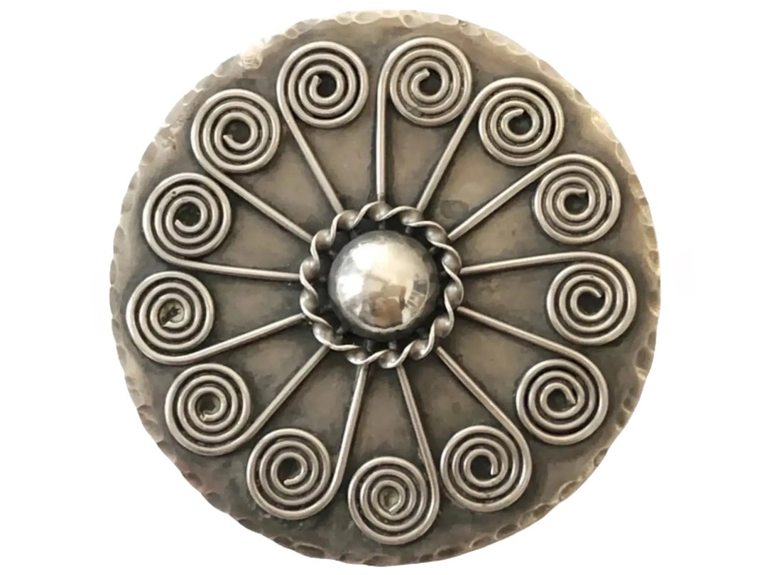 Augis, French Art-deco Massive Silver Brooch, - Etsy