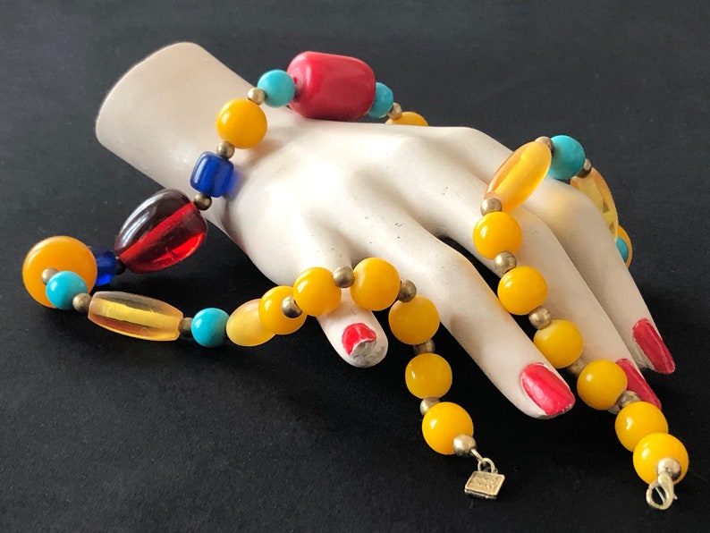Marc Labat Multicolored Beaded Necklace Ethnic Vibes - Etsy