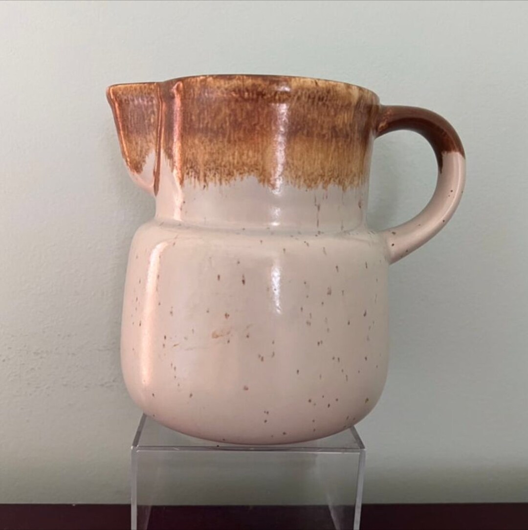 Vintage Mccoy Pottery Pitcher, Brown Drip Glaze, Speckled Body Pitcher ...