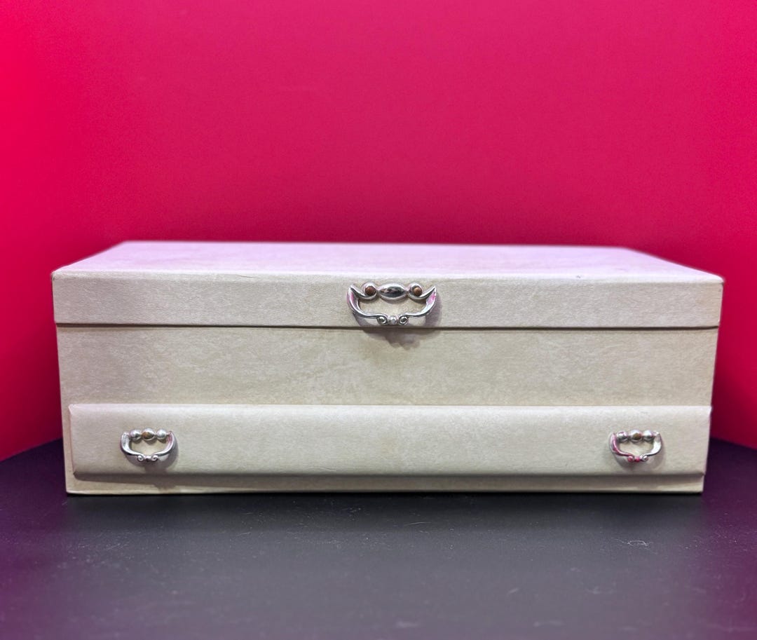 Vintage Buxton Large Jewelry Box, Collectible 3 Tier, Faux Leather ...