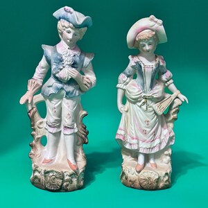 Colonial Bisque Man and Woman Figurines - Etsy