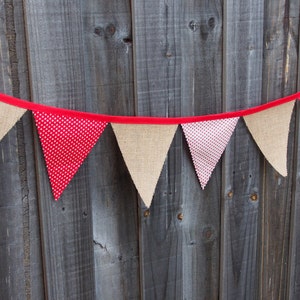 Rustic Burlap and Cotton Christmas Bunting With Stars. Hanging - Etsy ...