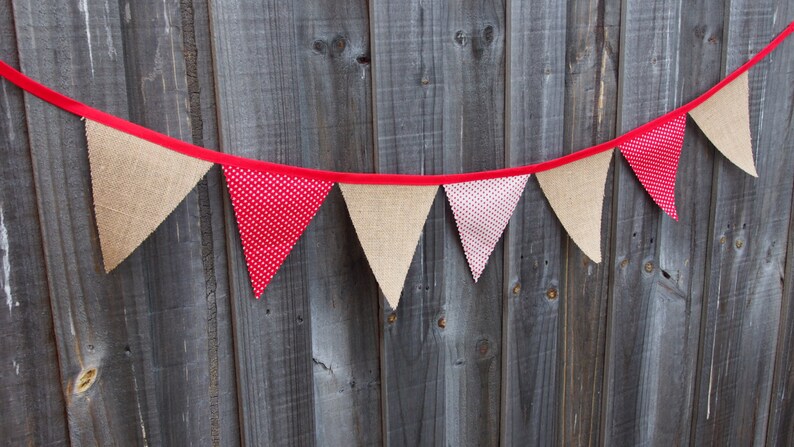 Rustic Burlap and Cotton Christmas Bunting With Stars. Hanging - Etsy ...