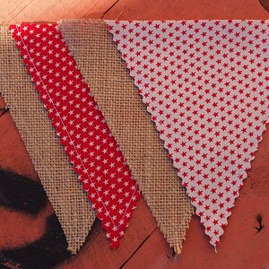 Rustic Burlap and Cotton Christmas Bunting With Stars. Hanging - Etsy ...