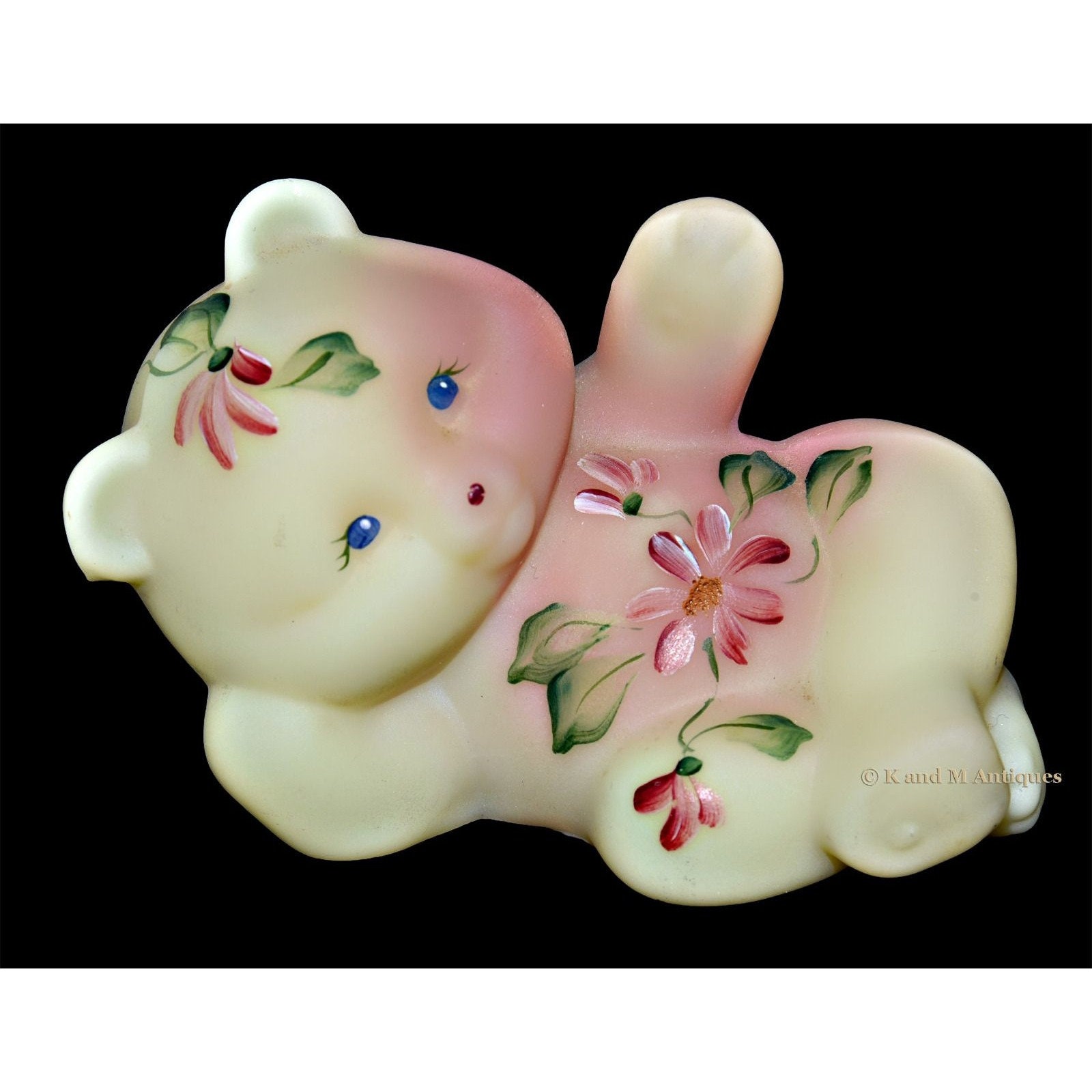 Fenton /QVC C45117 Hand Painted 1997 Burmese Reclining Bear - Etsy