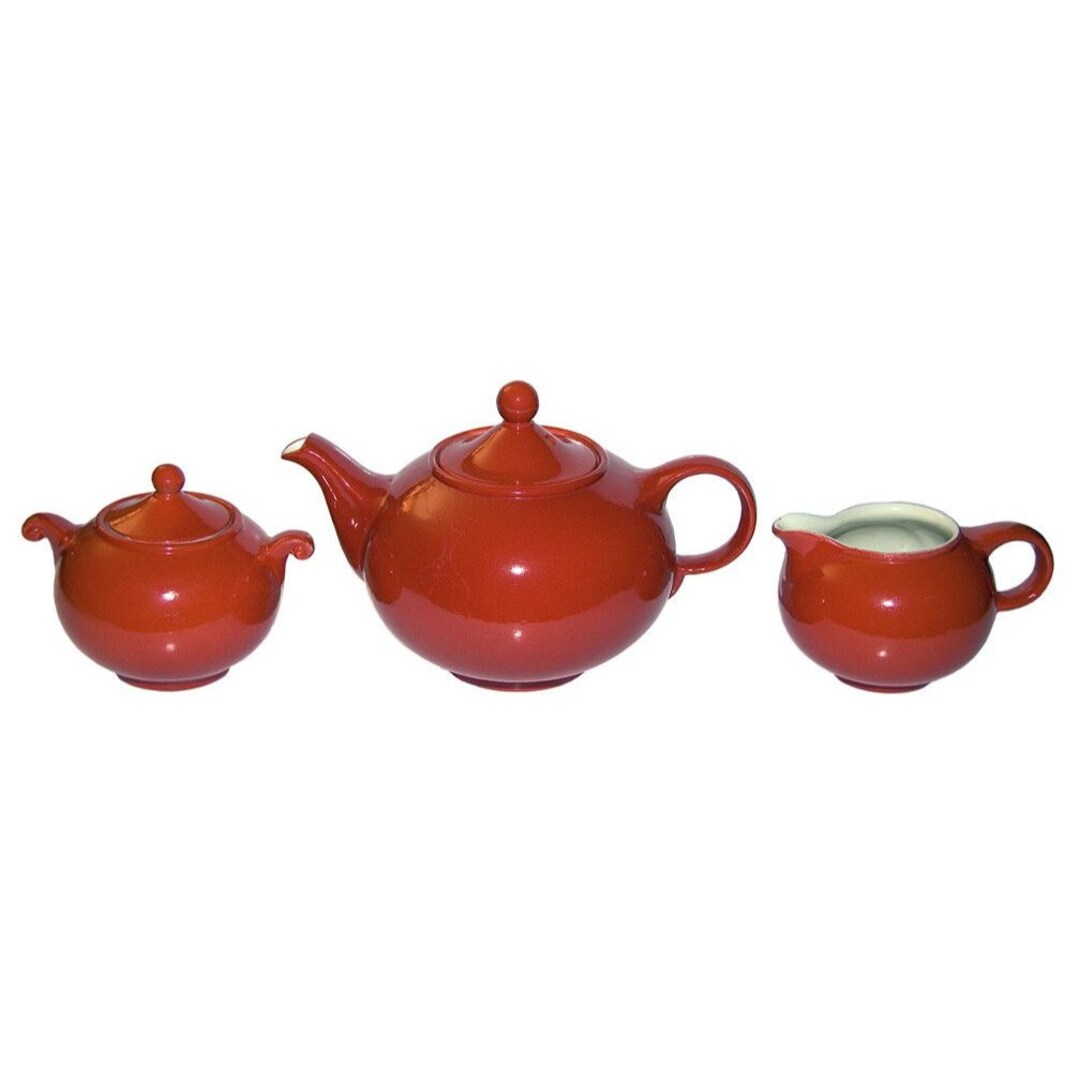 Hall Chinese Red Morning Tea Set (teapot / Sugar & Creamer) - Etsy