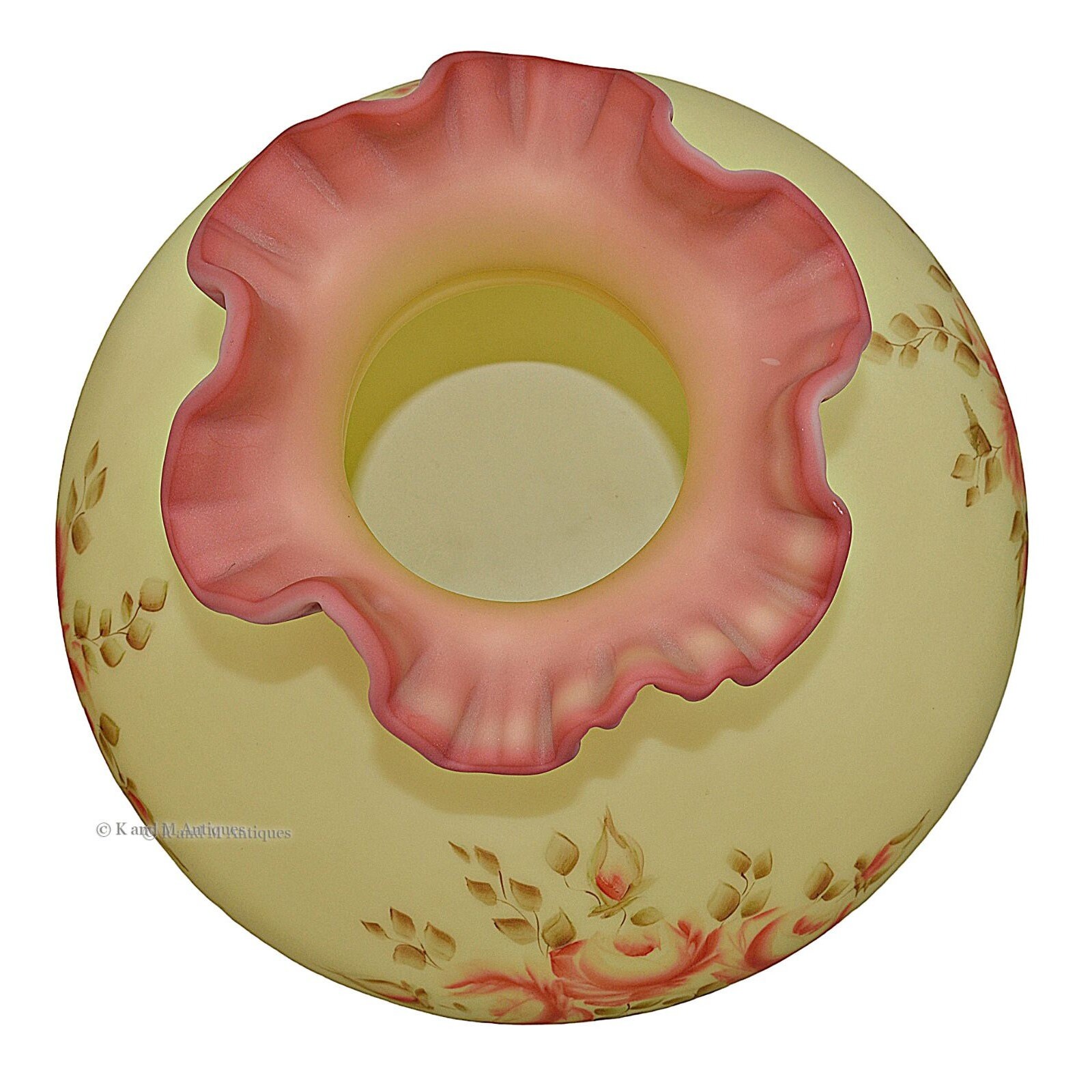 Fenton Roses Burmese Artist Signed 7410 Student Lamp Signed - Etsy