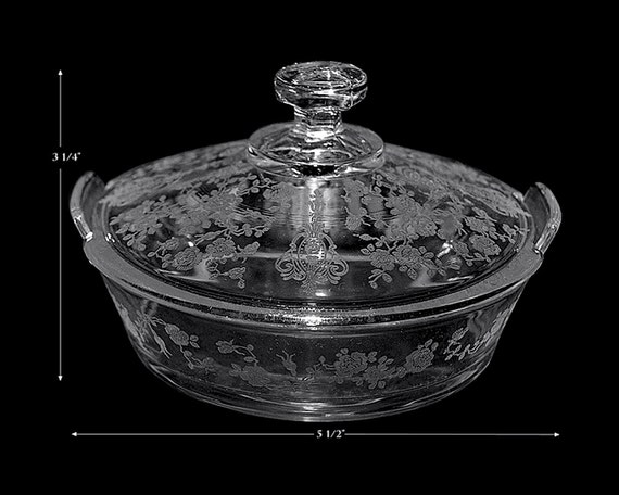 Cambridge Rose Point 506 5 1/2 Tab Handled Butter and | Etsy