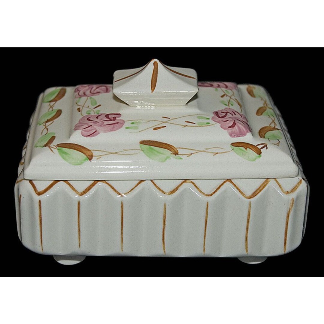 Blue Ridge Rose Step HTF Covered Box - Etsy