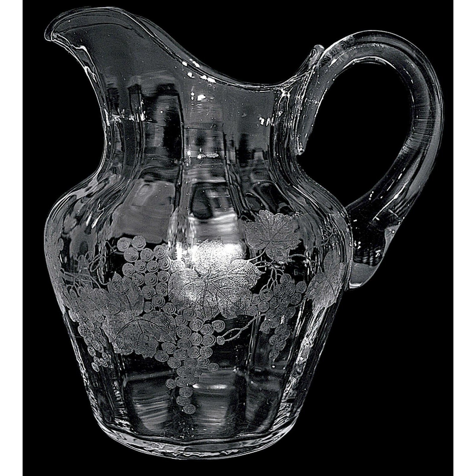 Fry Art Glass Grape Etch #2 Early Pitcher / Jug - Etsy
