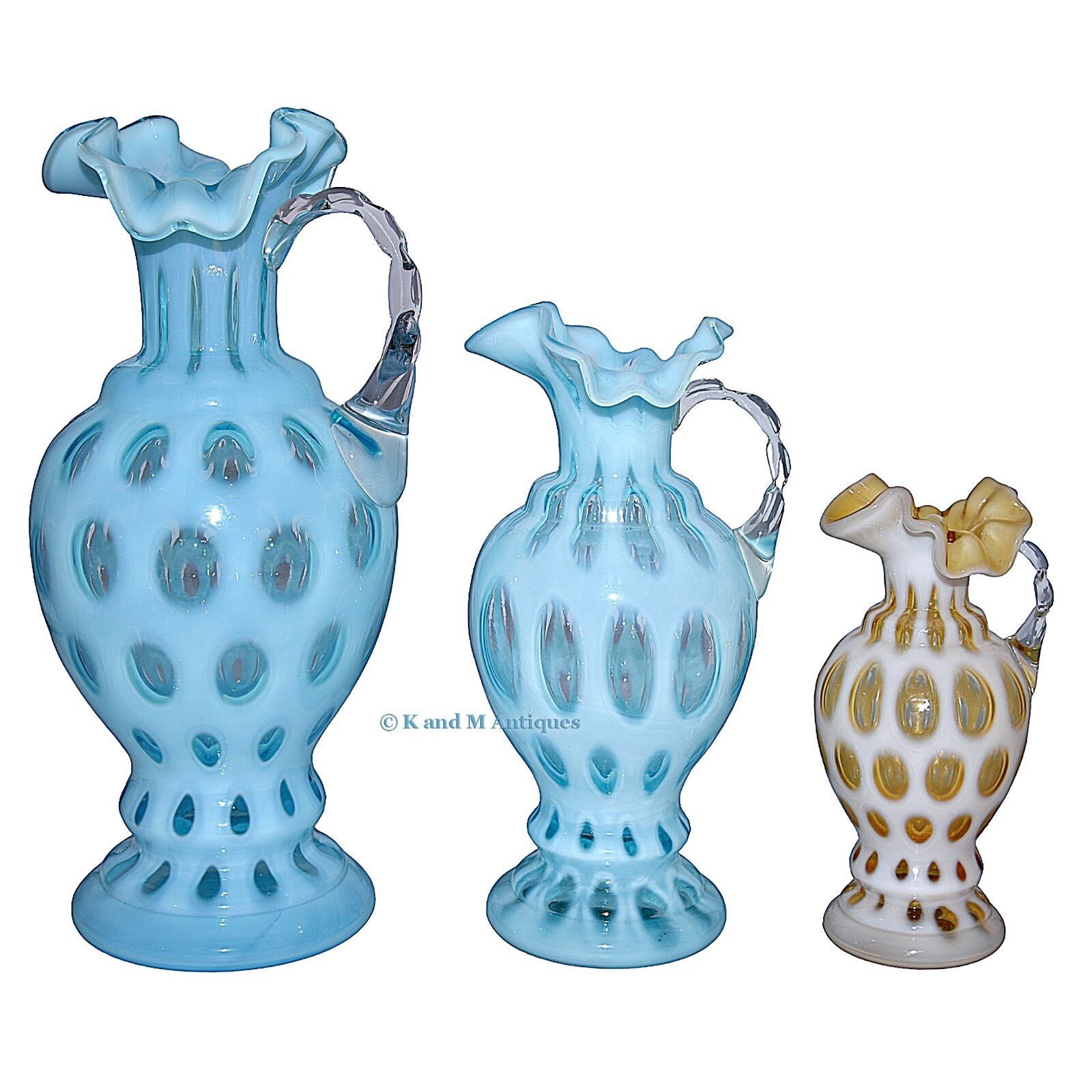 Fenton Coin Dot Blue Opalescent 194 Large 11 1/4 - Etsy