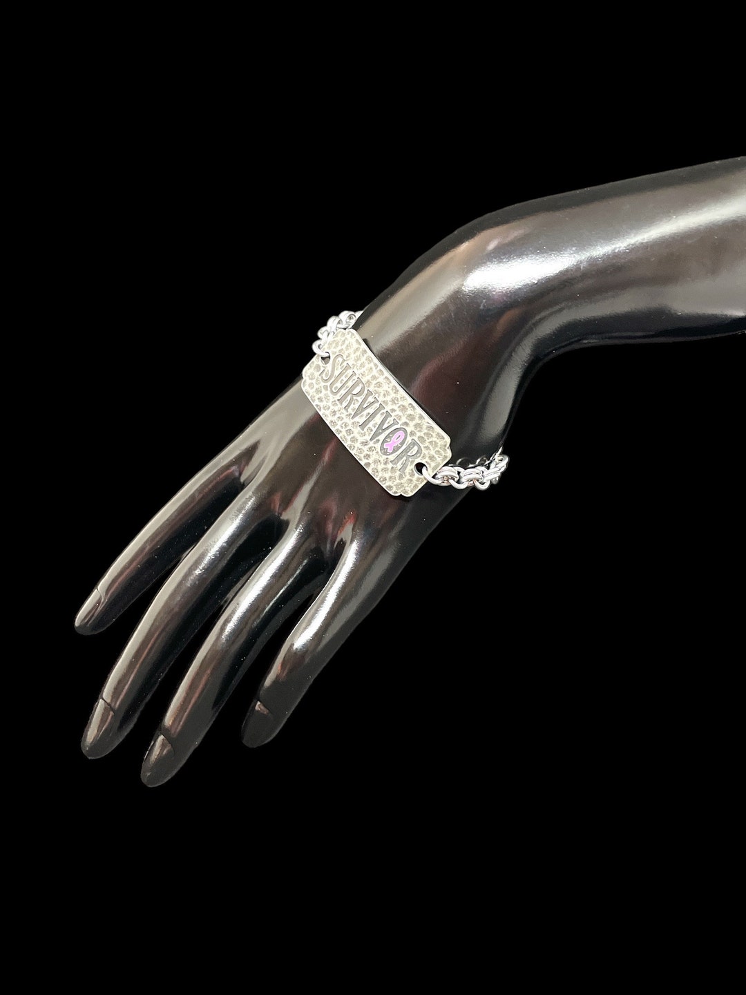 Survivor Breast Cancer Chain Bracelet, Breast Cancer Awareness, Pink ...