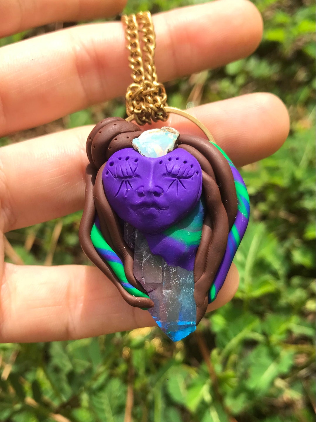 Opal Third Eye Goddess Necklace, Handmade Jewelry for the Soul - Etsy
