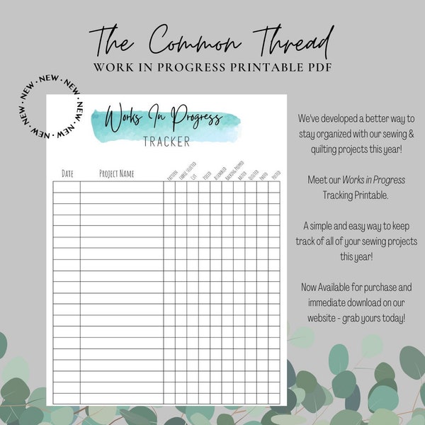Work in Progress Tracker - Etsy