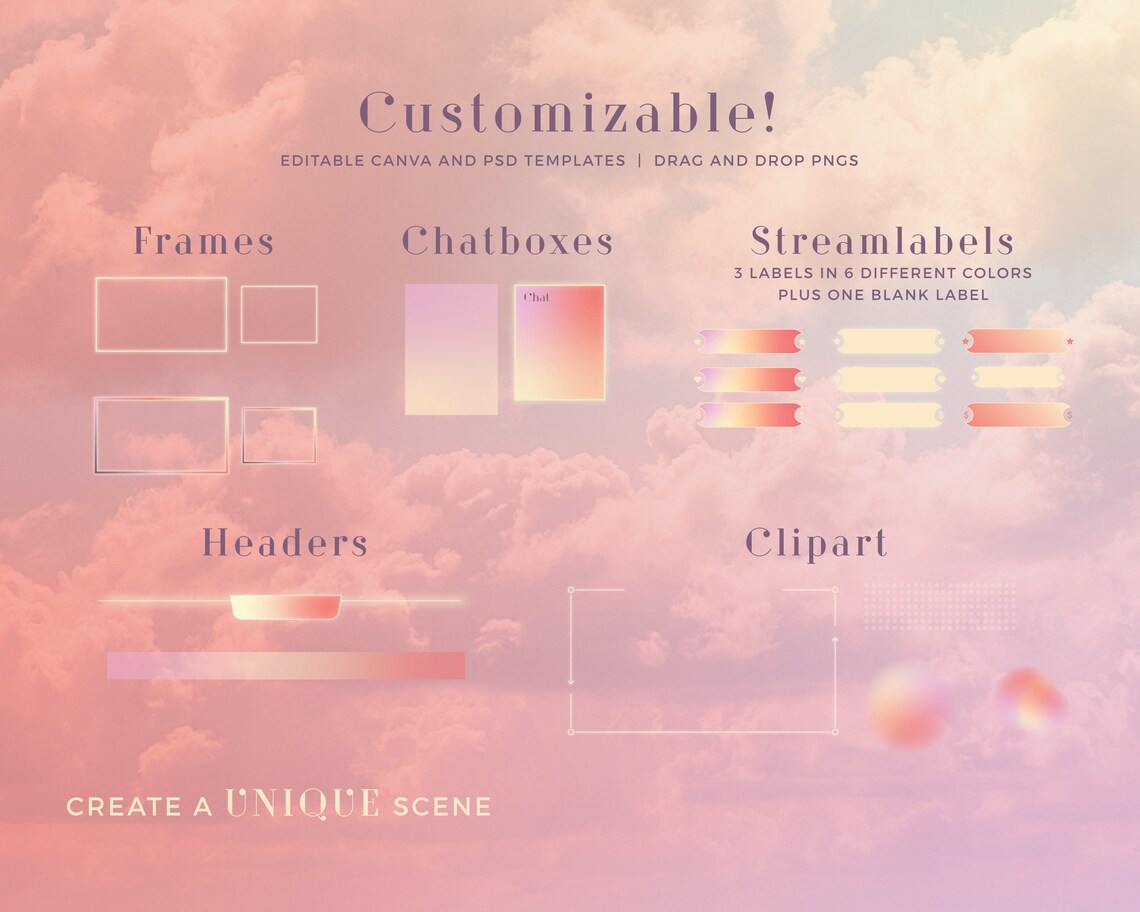 Soft Dreams Twitch Stream Customizable Overlay Package - Etsy