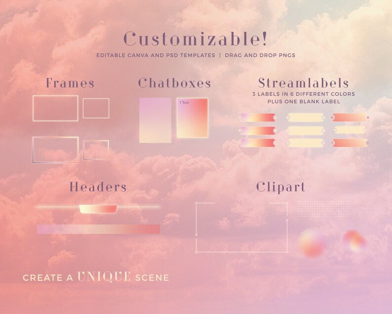 Soft Dreams Twitch Stream Customizable Overlay Package - Etsy