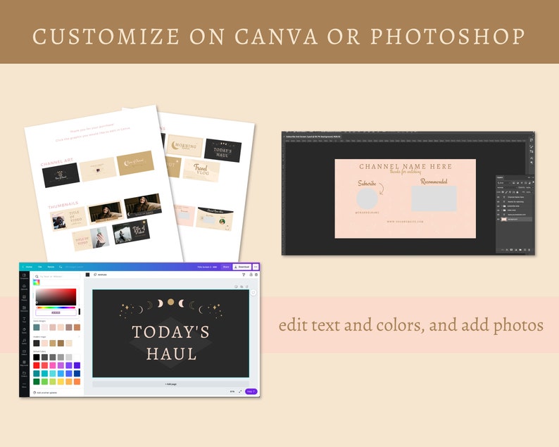 Youtube: Modern Magic Branding Kit - Etsy