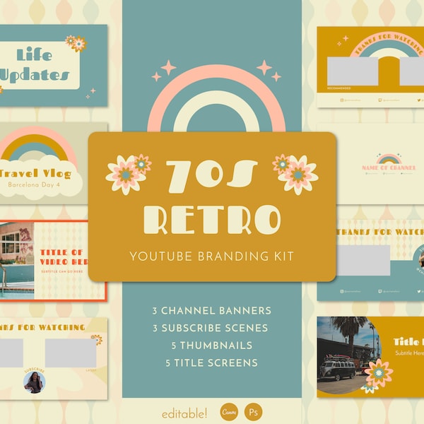 70s Premade Branding - Etsy UK
