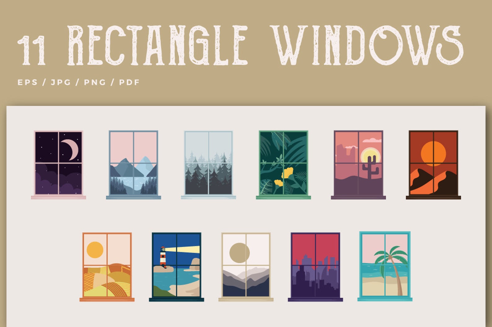Clipart/icons: Look Outside Window Scenery Logos/art - Etsy