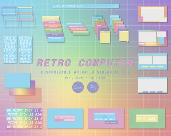 Retro Computer Aesthetic Customizable Animated Twitch Stream - Etsy