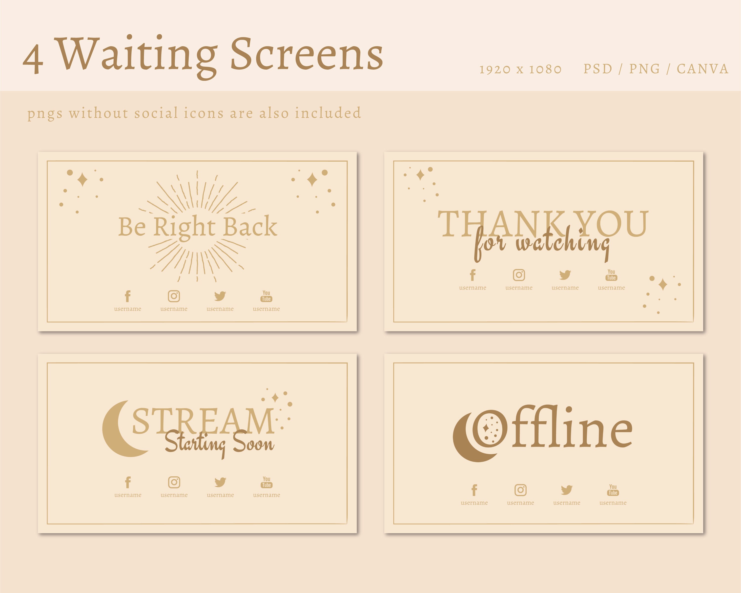 Modern Magic Customizable Twitch Stream Overlay Package | Etsy