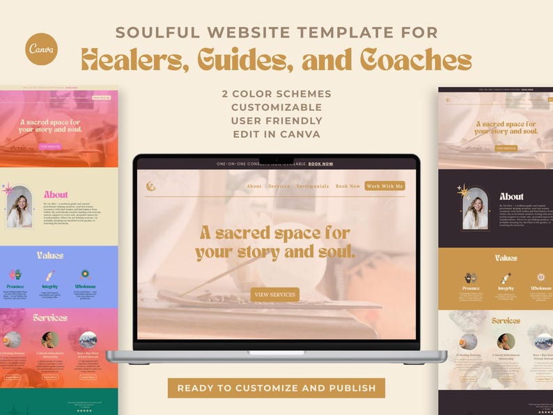 The Ritual – Spiritual Canva Website Template - Etsy