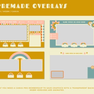 70s Retro Customizable Animated Twitch Stream Overlay Package - Etsy