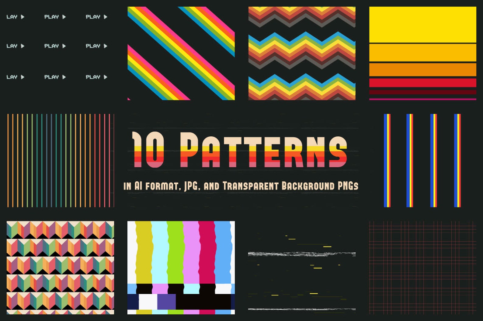 Patterns: VHS Themed Retro Vector Seamless Patterns - Etsy