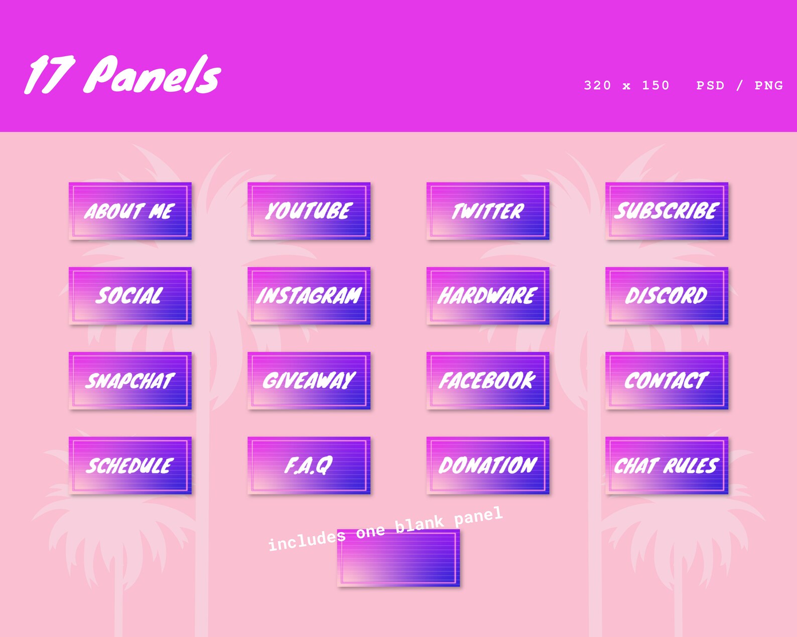 Tropical Retrowave Twitch Stream Overlay Package - Etsy