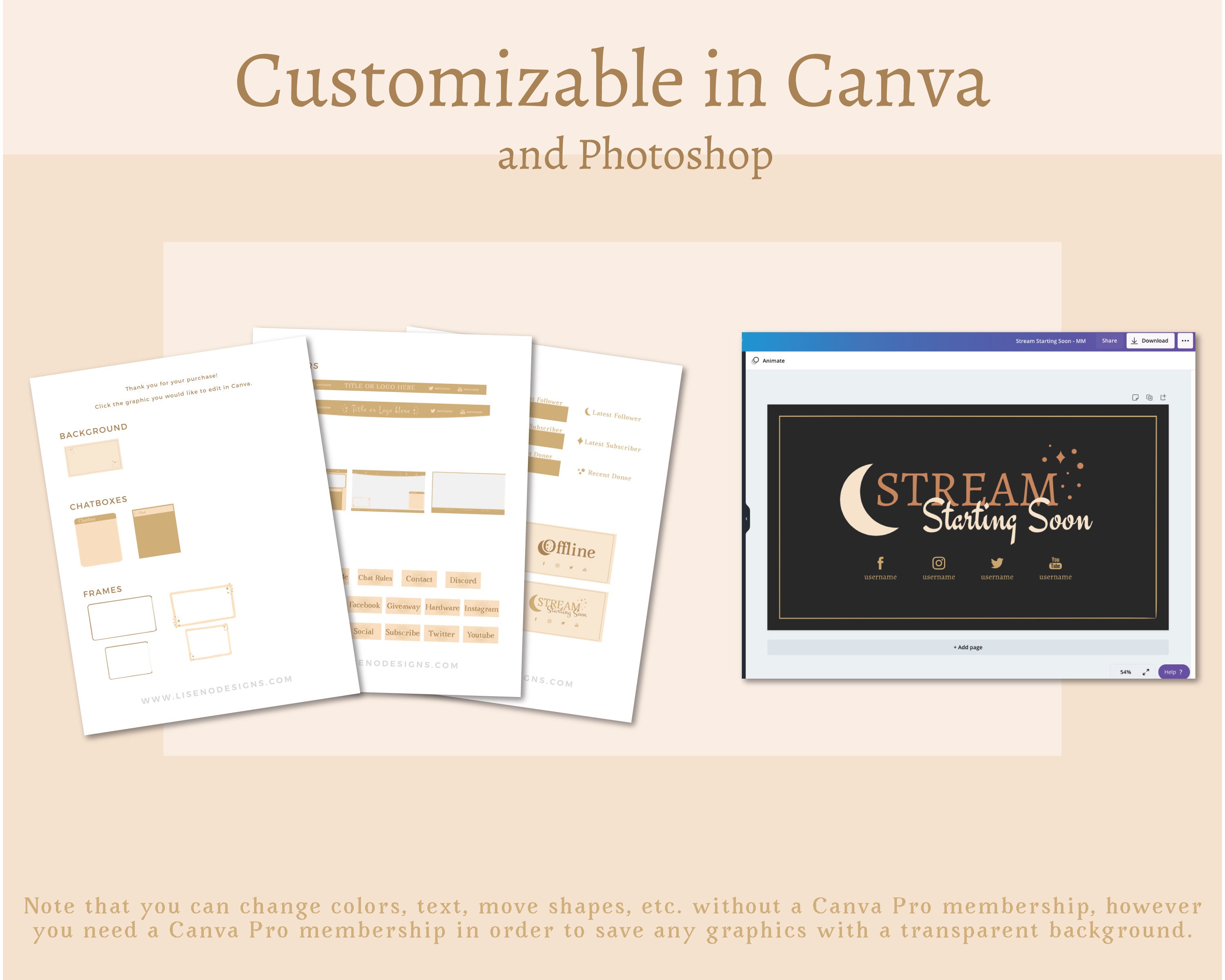 Modern Magic Customizable Twitch Stream Overlay Package | Etsy